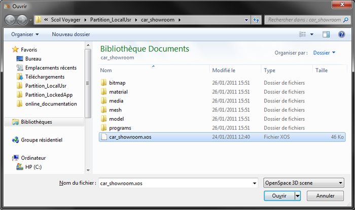 OpenSpace3D documentation - Ouvrir une scene